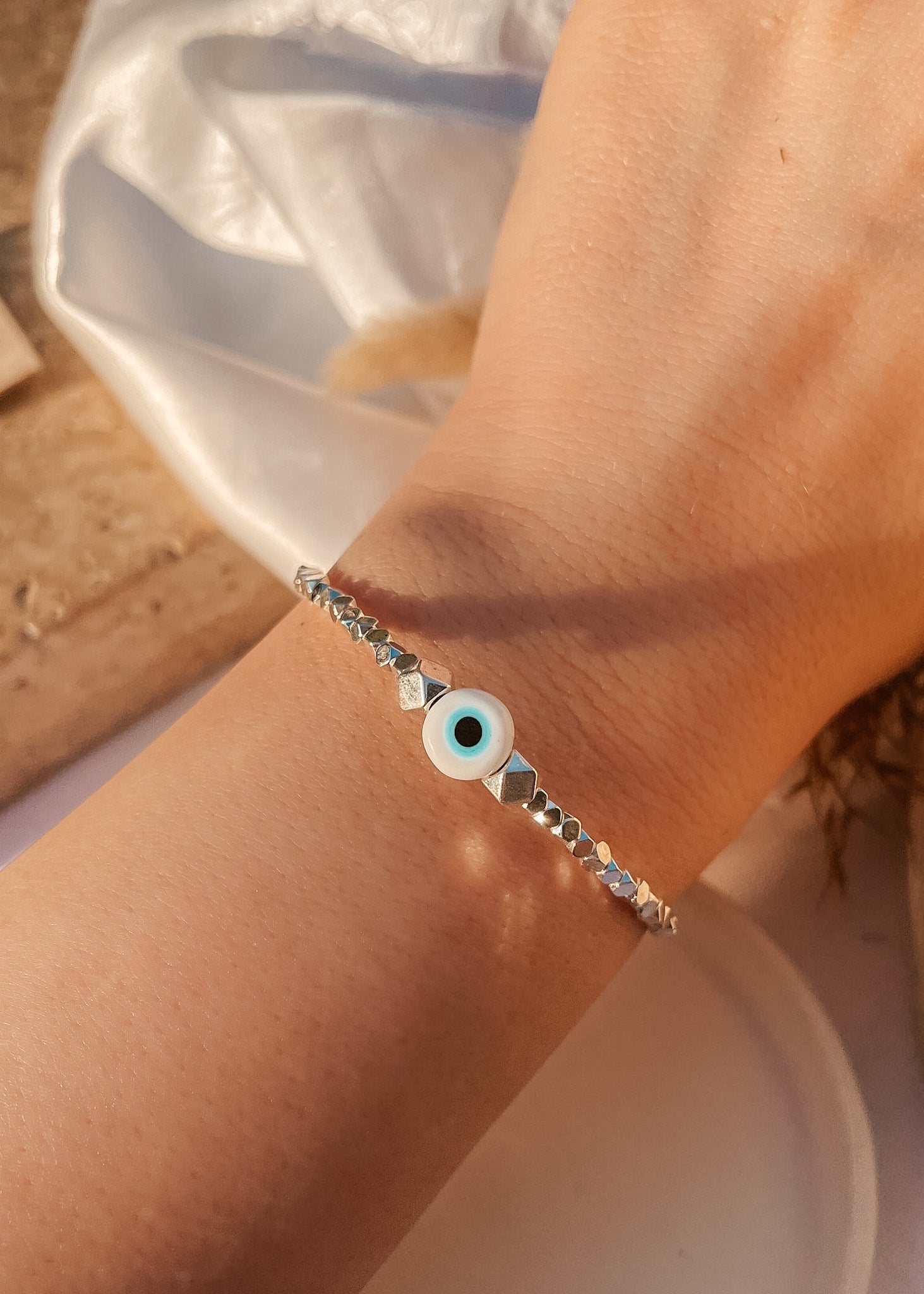 Evil Eye Silver Bracelet – Serene Stone